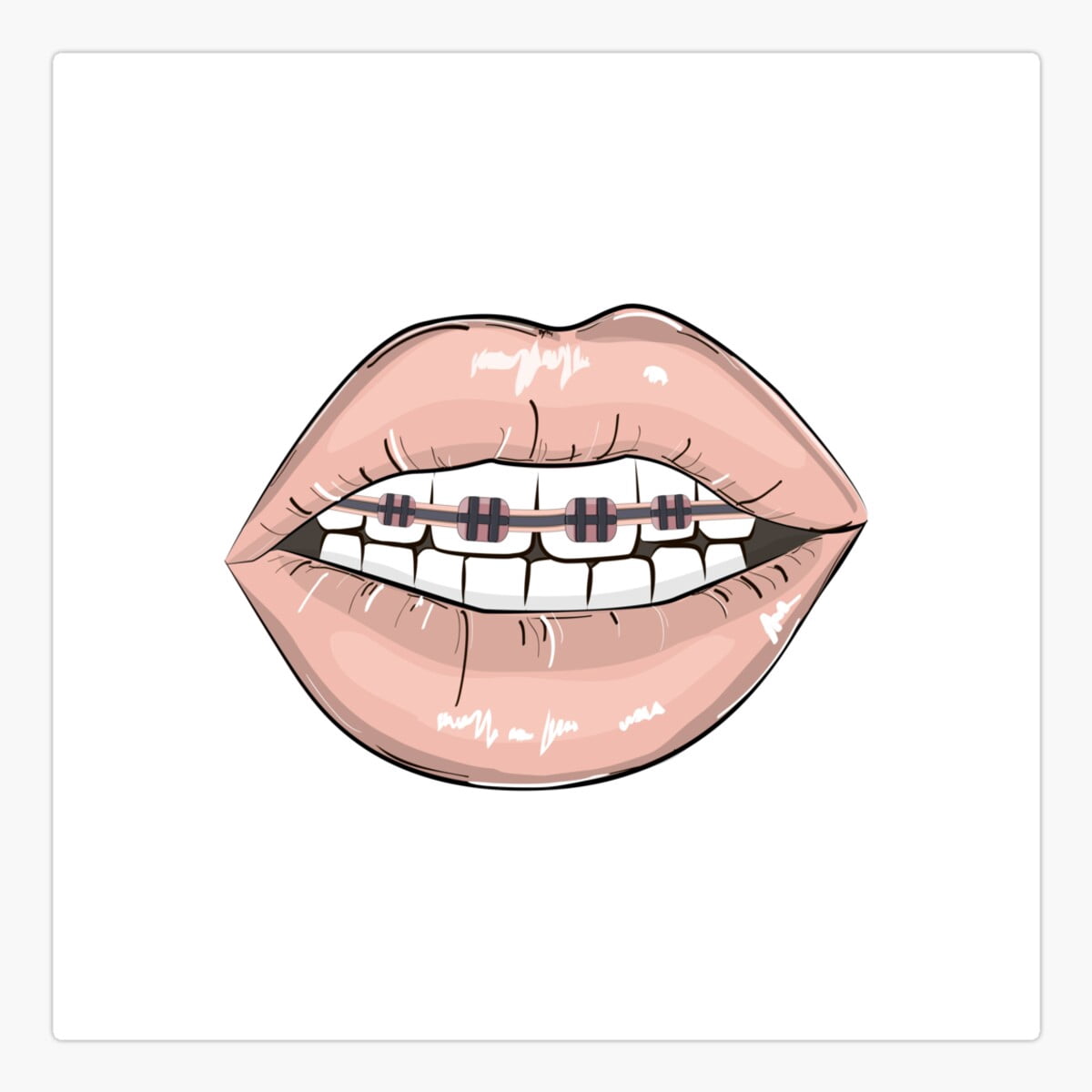 Maneki Lips Braces Er, Phone Decal Water Bottle Stickers Car Decals ...
