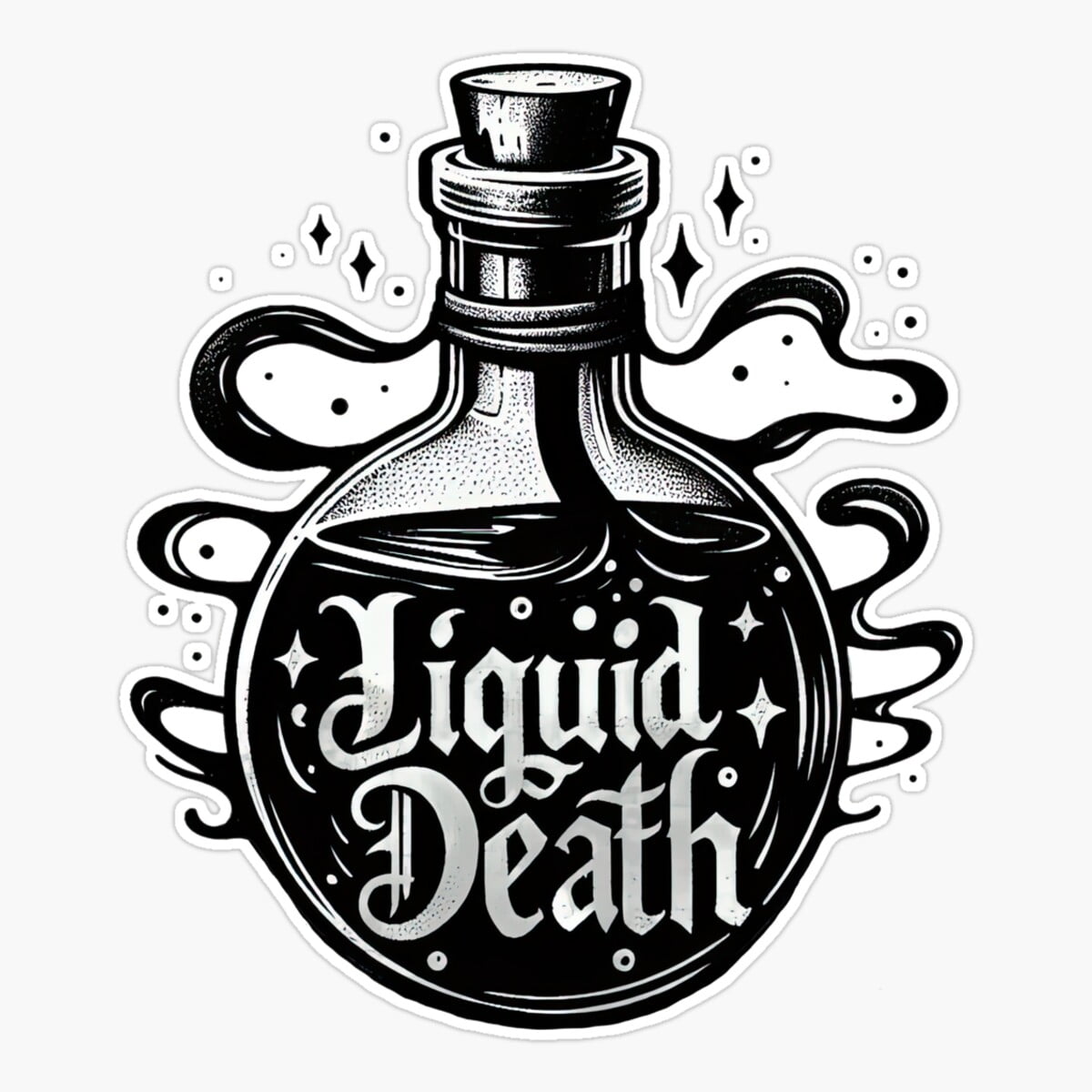 Maneki Liquid Death Vintage Gothic Potion Er, Phone Decal Water Bottle ...