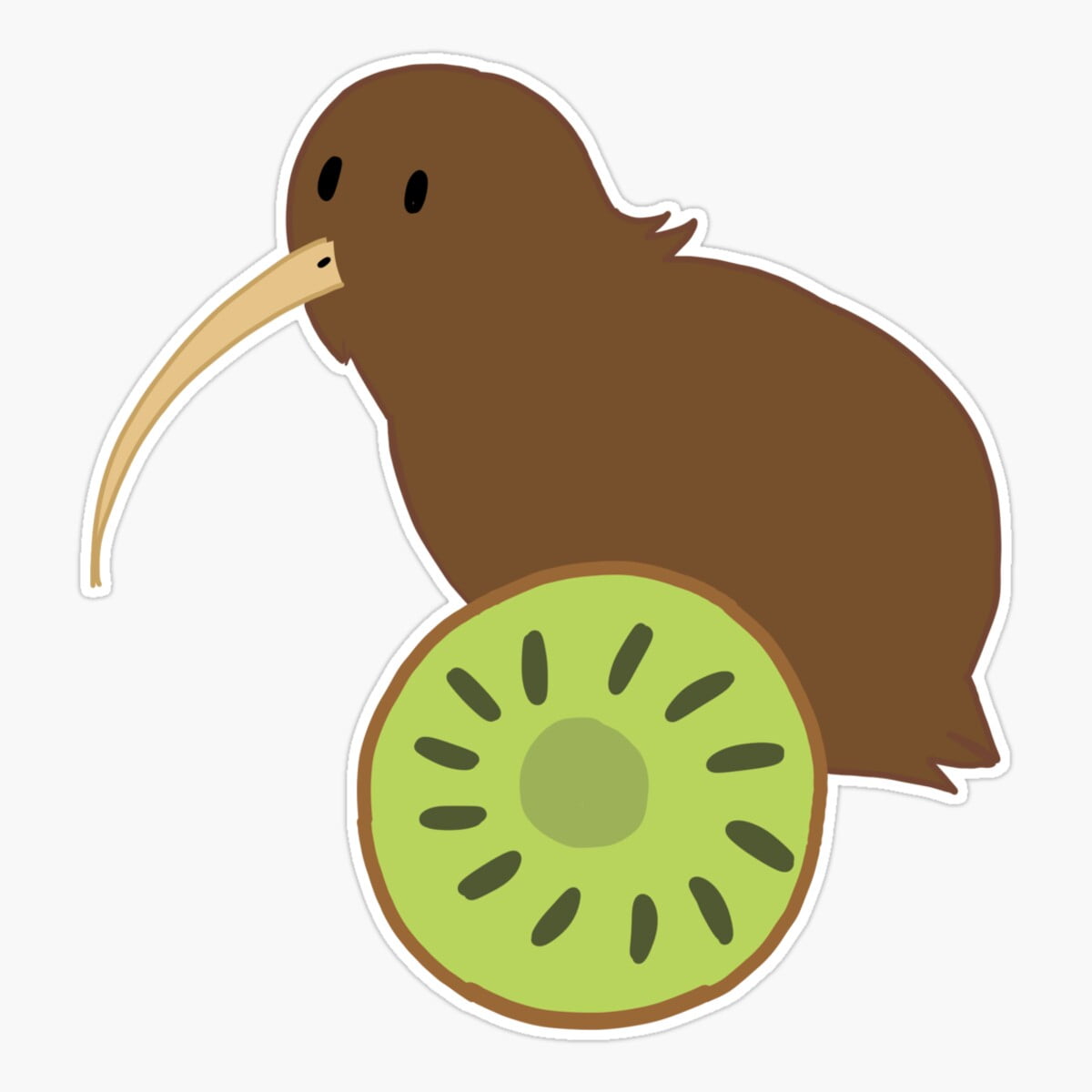 Maneki Little Kiwi Bird Er, Phone Decal Water Bottle Stickers Car ...