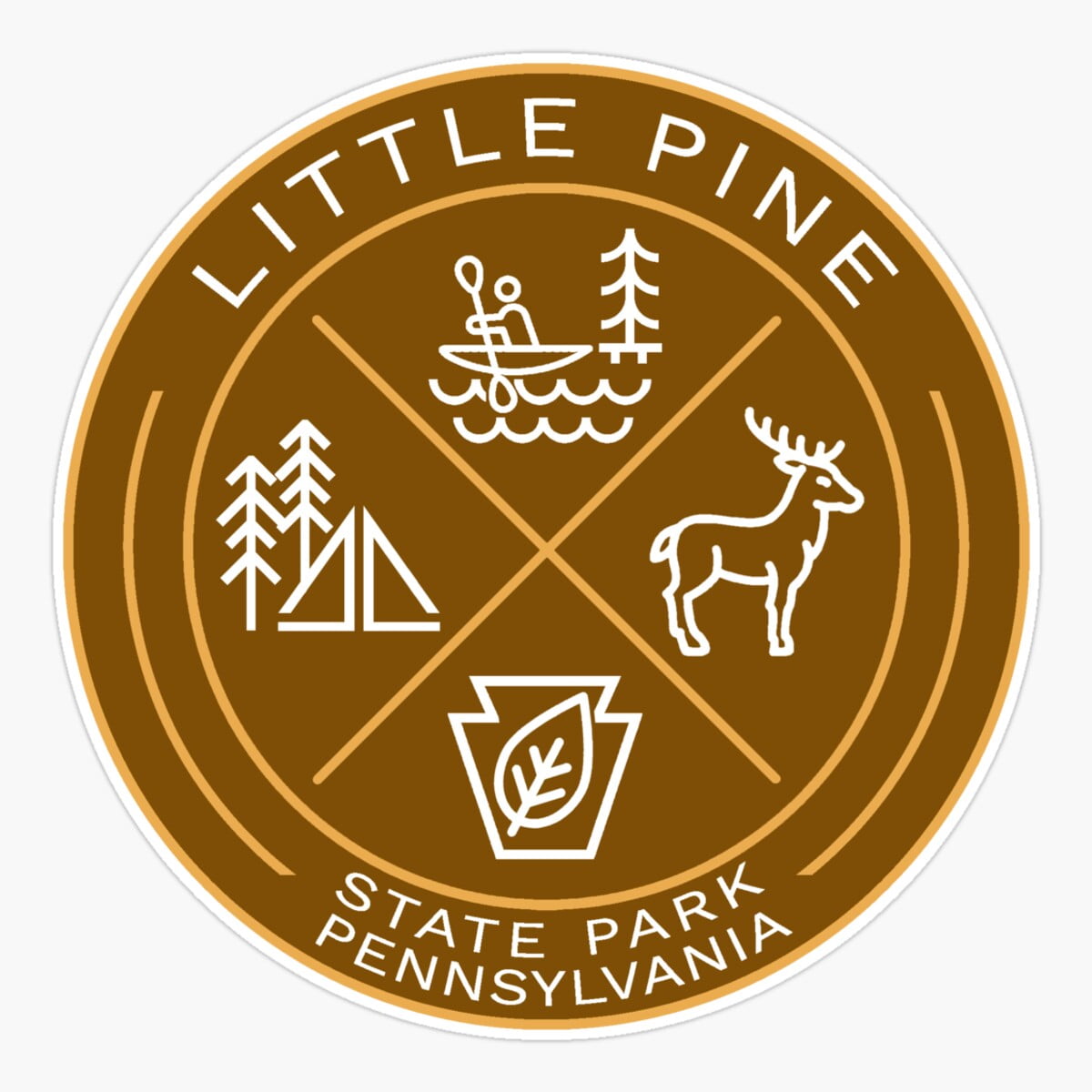 Maneki Little Pine State Park Heraldic Logo Er, Phone Decal Water ...