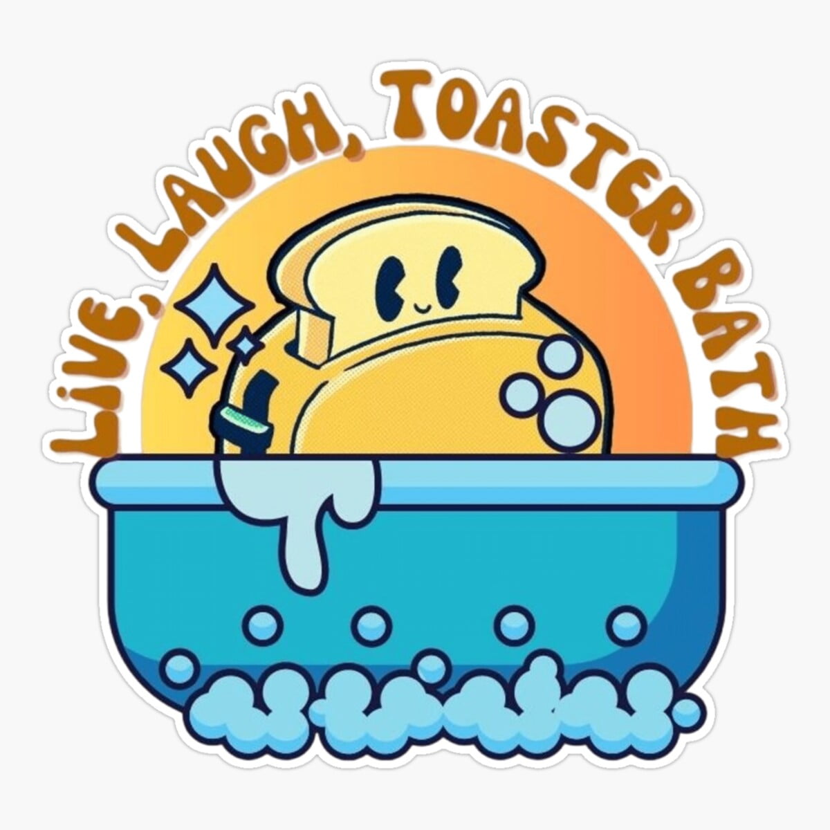 Maneki Live, Laugh, Toaster Bath Er, Phone Decal Water Bottle Stickers ...