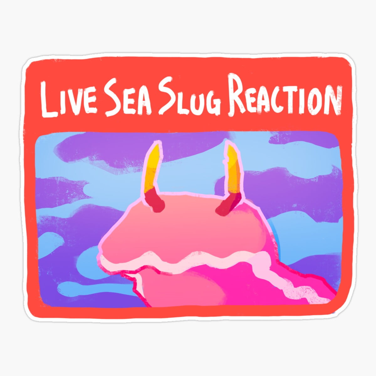 Maneki Live Sea Slug Reaction (Pink) Sticker, Phone Decal Water Bottle ...