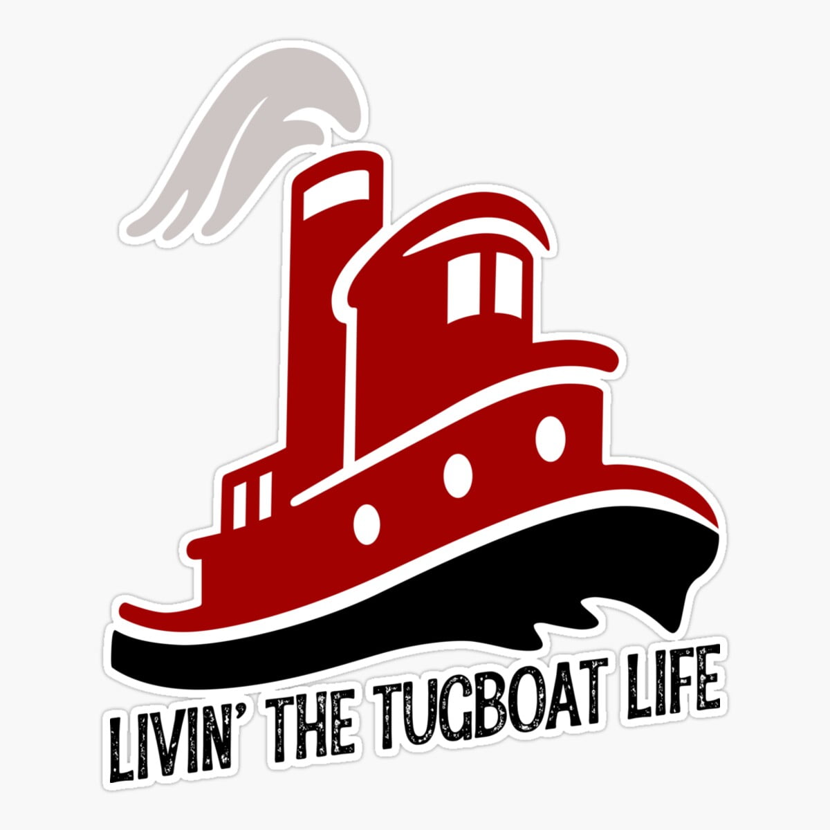 Maneki Livin’ The Tugboat Lie Tug Boat Gits Er, Phone Decal Water ...