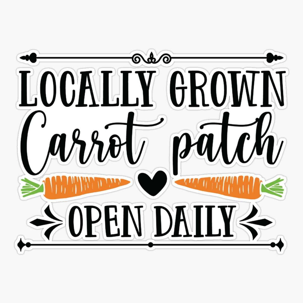 Maneki Locally Grown Carrot Patch Open Daily Er, Phone Decal Water ...