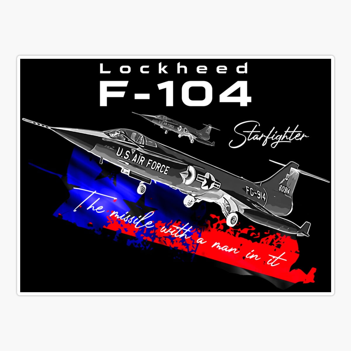 Maneki Lockheed F 104 Starfighter Supersonic Aircraft Er, Phone Decal ...