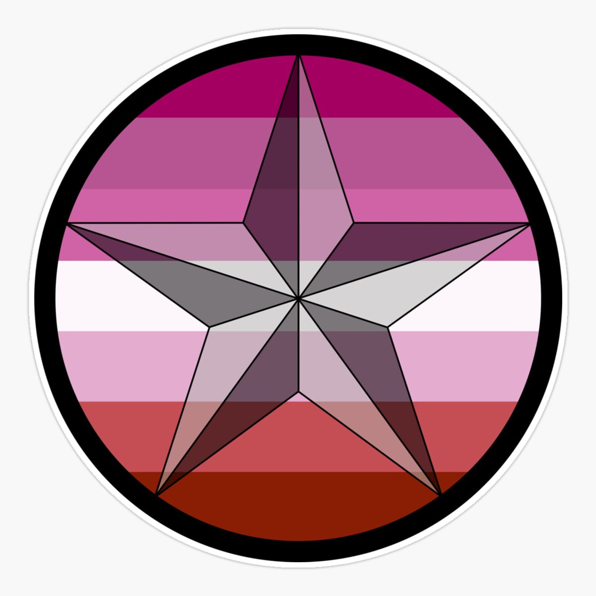 Maneki Lone Star Lesbian Pride! Sticker, Phone Decal Water Bottle ...