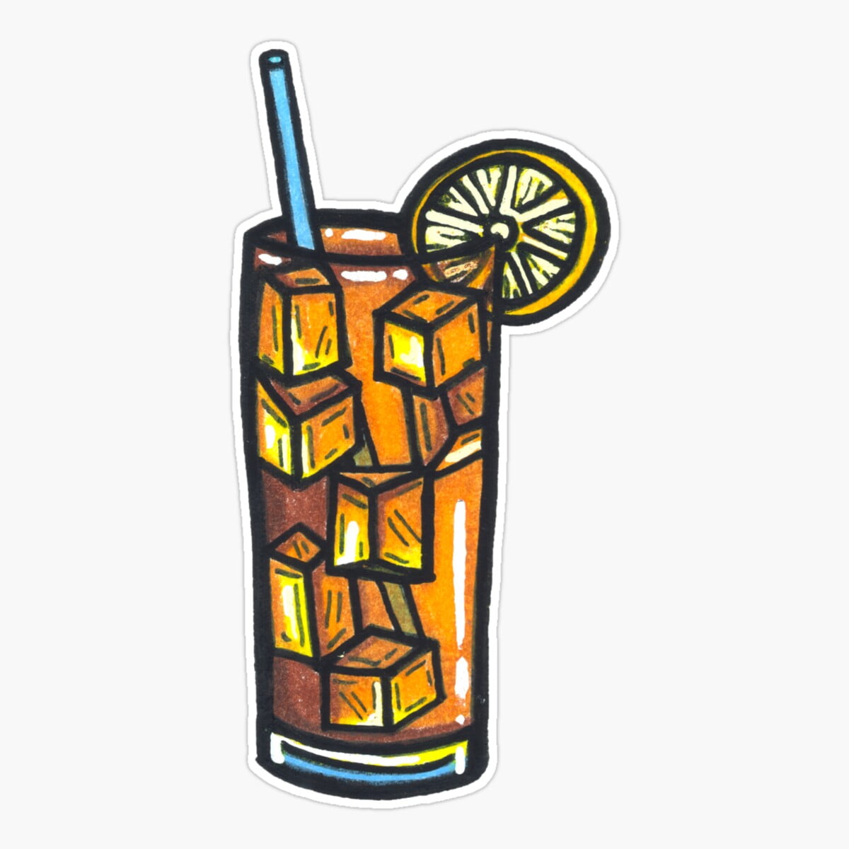 Maneki Long Island Iced Tea Sticker, Phone Decal Water Bottle Stickers ...