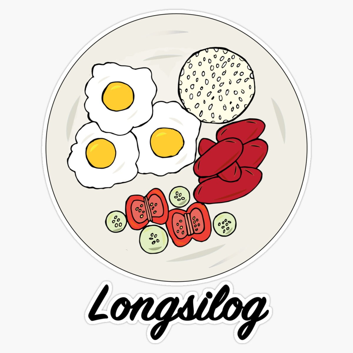 Maneki Longsilog Er, Phone Decal Water Bottle Stickers Car Decals ...