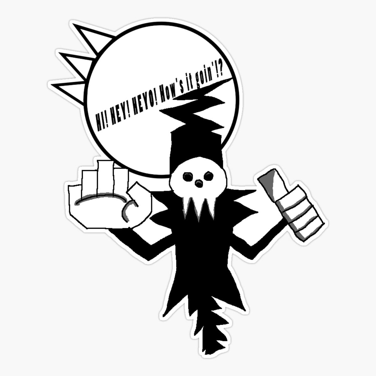 Maneki Lord Death Chibi An Art Er, Phone Decal Water Bottle Stickers ...