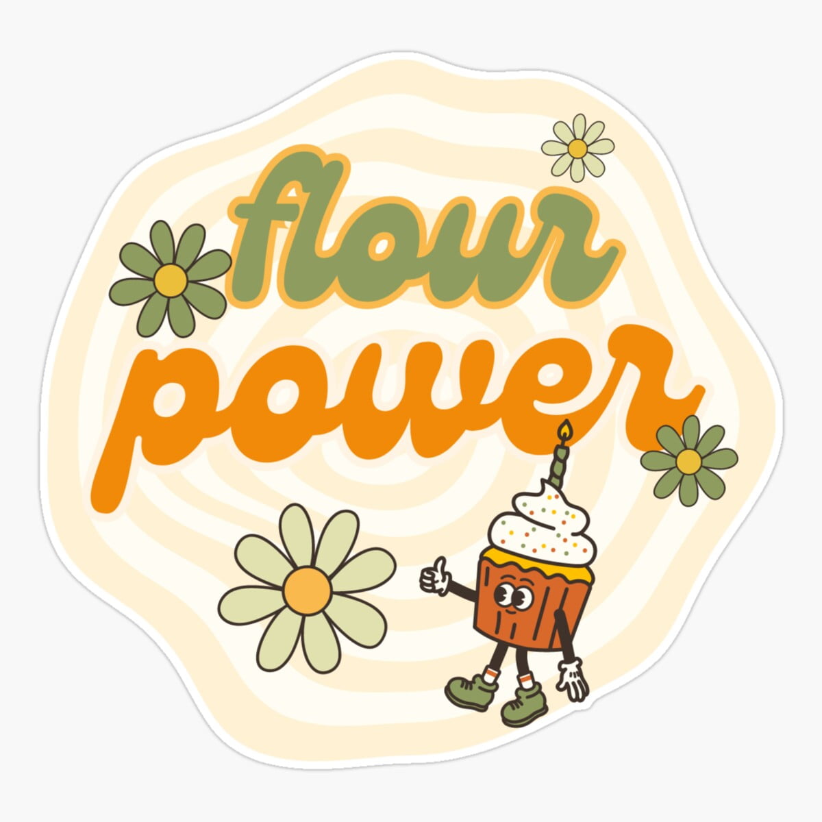 Maneki Lour Power Groovy Hippie Kitchen 1970S Pun Sticker, Phone Decal ...