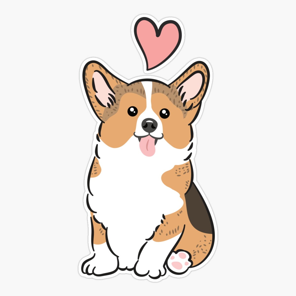 Maneki Love Corgi - Sable Tri Color Er, Phone Decal Water Bottle ...