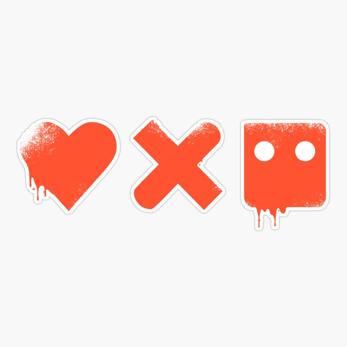 Maneki Love Death Robots -Red Paint Er, Phone Decal Water Bottle ...