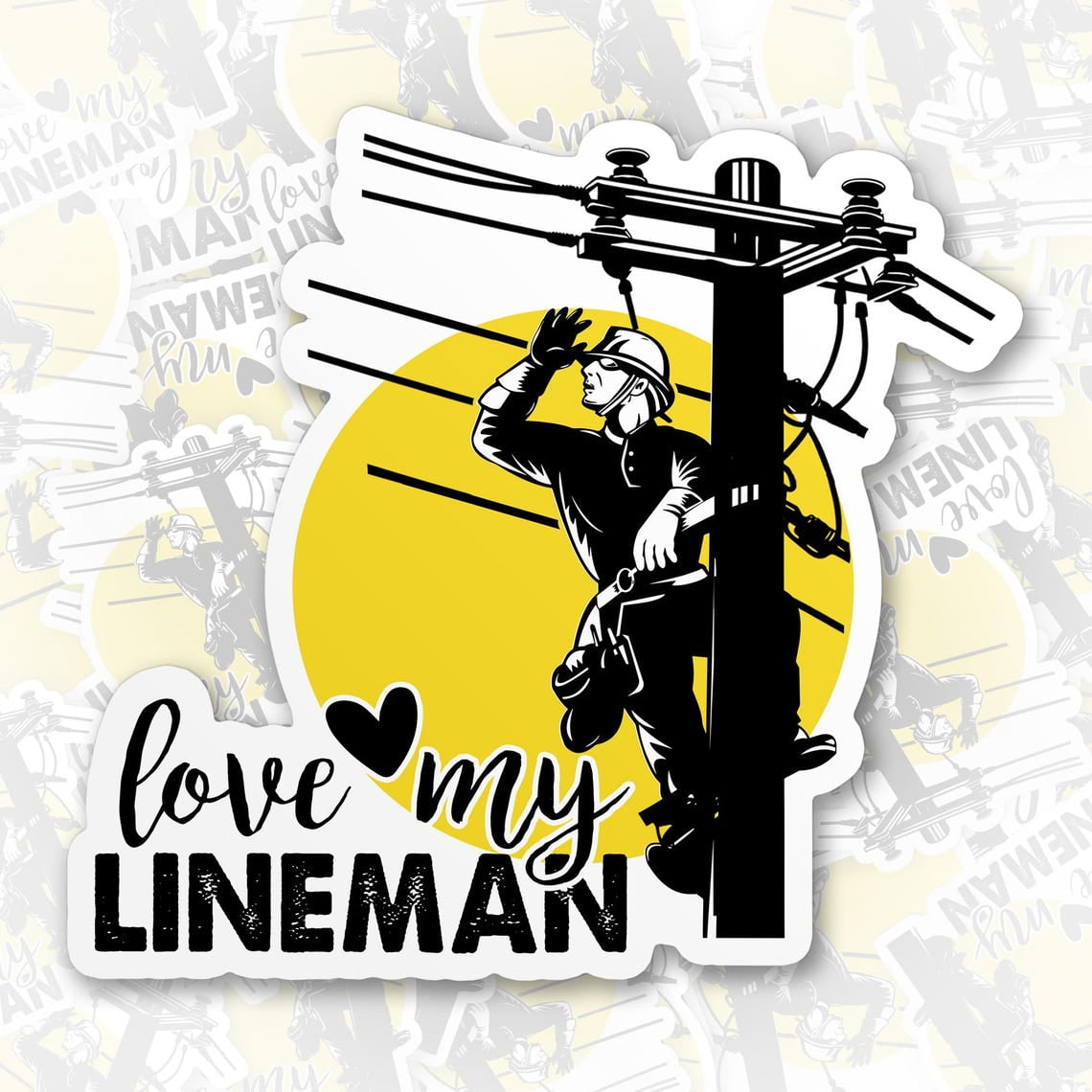 Maneki Love My Lineman Er, Blue Collar Lineman Decal Er, Work Humor Ers ...