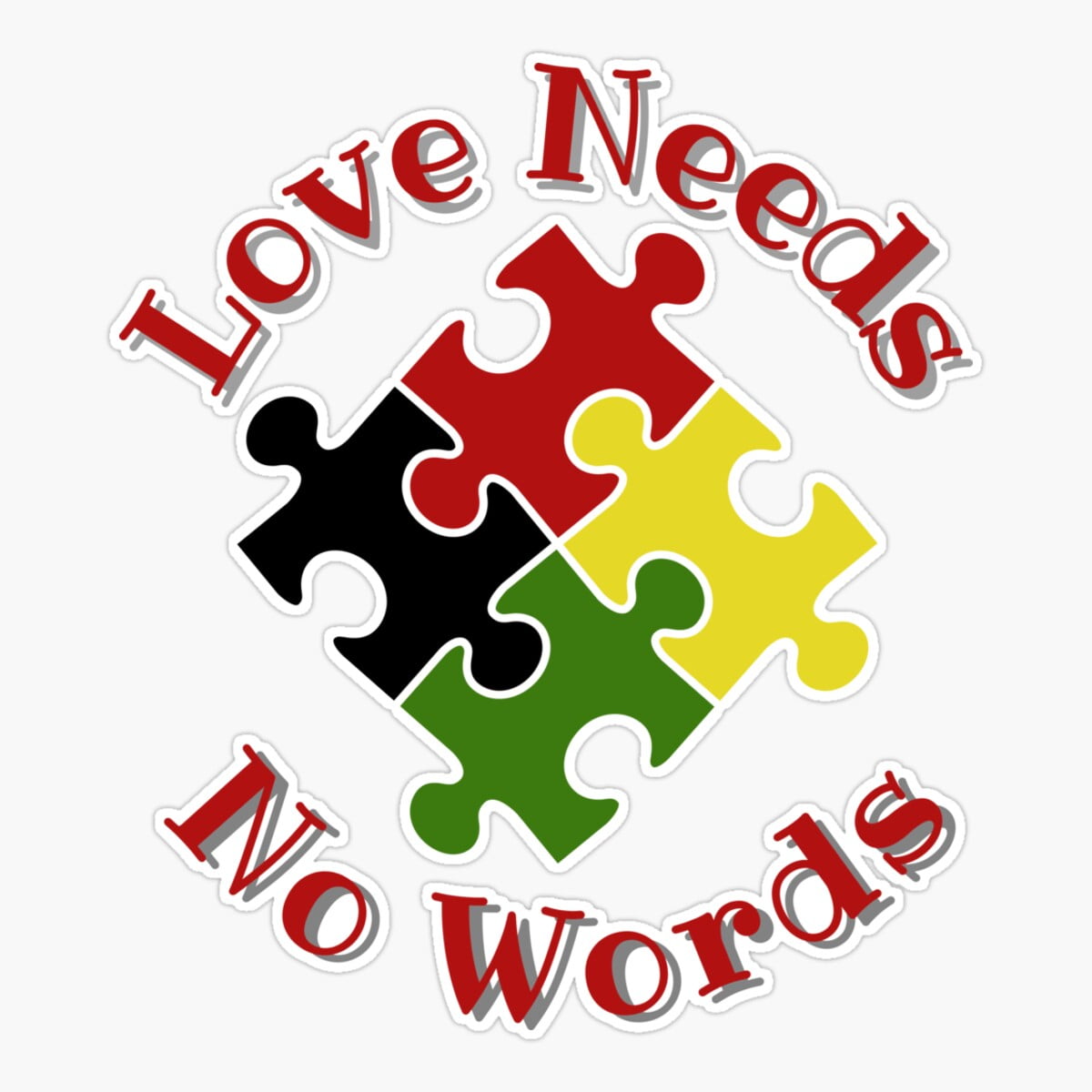 Maneki Love Needs No Words Multicultural Autism Design Er, Phone Decal ...