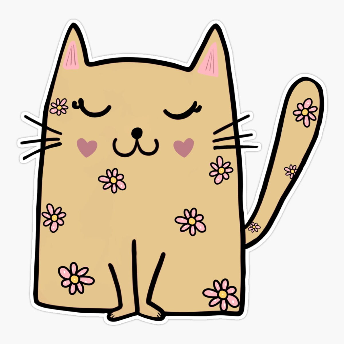 Maneki Lower Cat Sticker, Phone Decal Water Bottle Stickers Car Decals ...