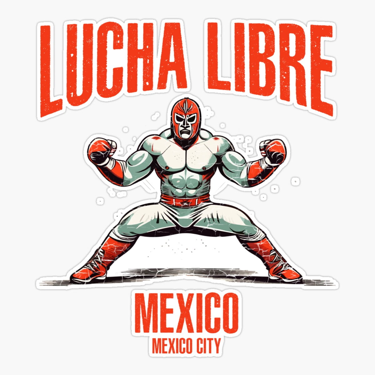 Maneki Lucha Libre Luchador Mexican Wrestling Sticker, Phone Decal ...