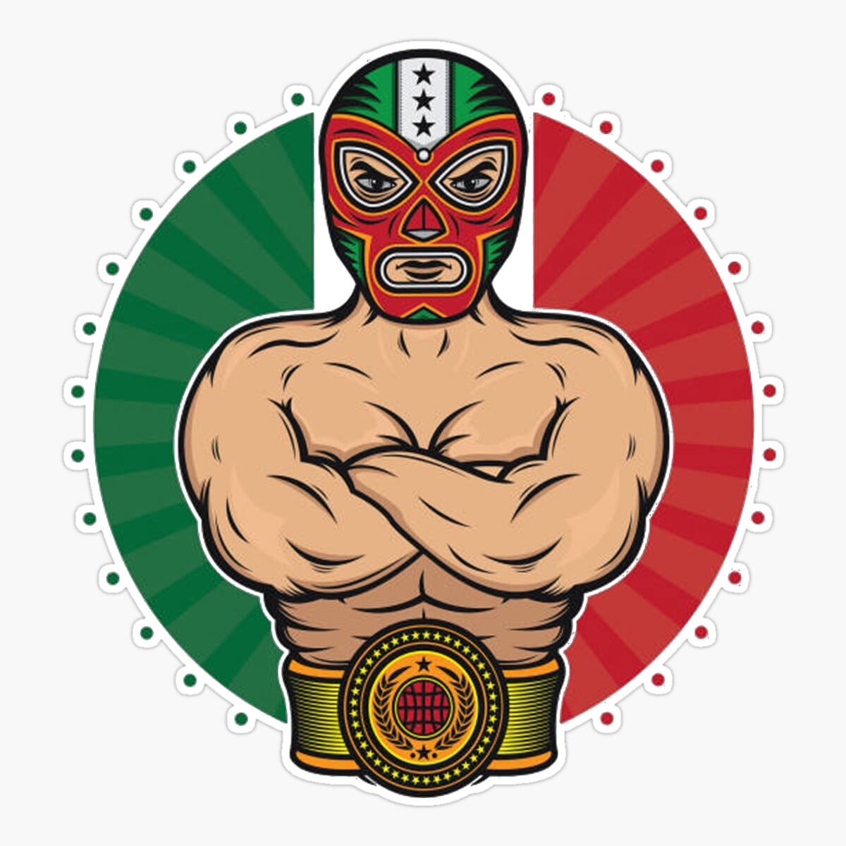 Maneki Lucha Libre Mexican Ree Wrestling Combat Mask Sticker, Phone ...