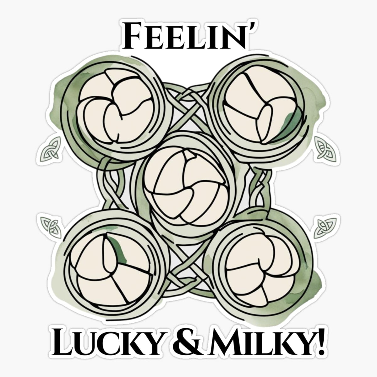 Maneki Lucky Milk & Clover Cuisine Sticker, Phone Decal Water Bottle ...