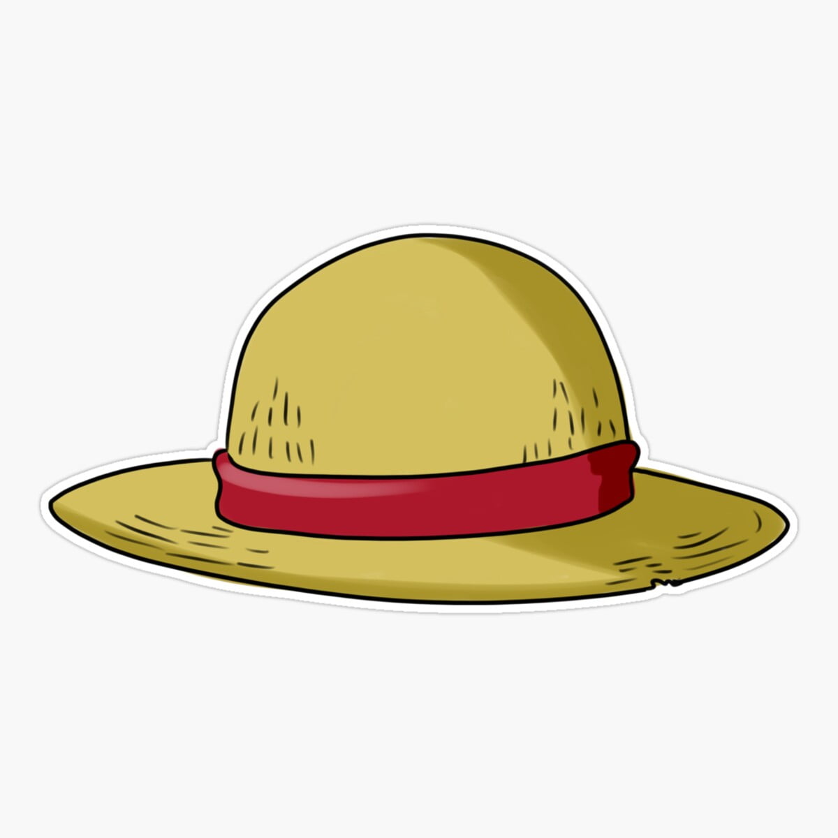 Maneki Luffy Hat One Peice Anime Sticker, Phone Decal Water Bottle ...