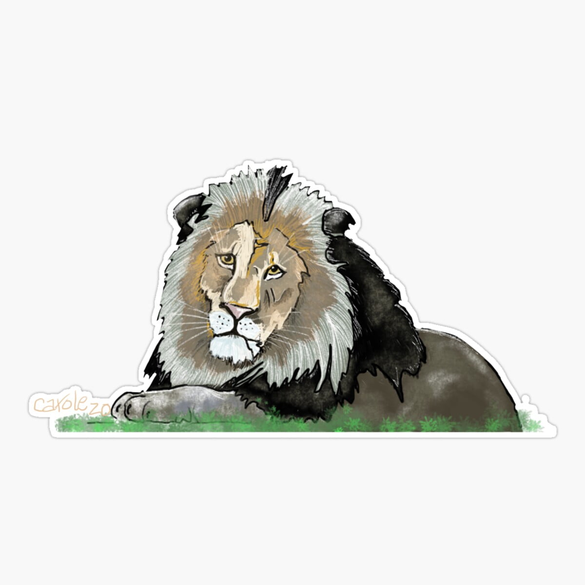 Maneki Lying Lion Er, Phone Decal Water Bottle Stickers Car Decals ...