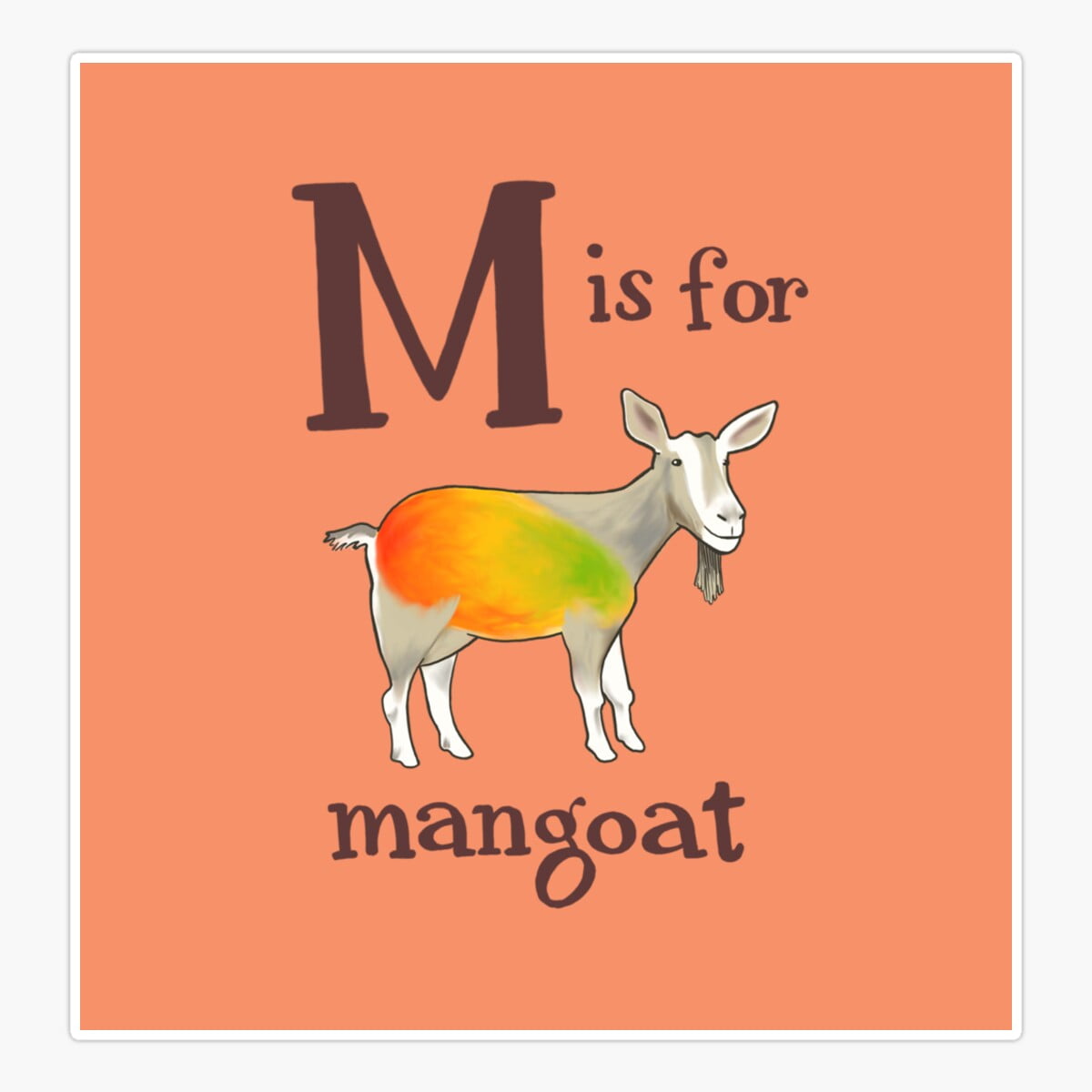 Maneki M Is For Mangoat Er, Phone Decal Water Bottle Stickers Car ...