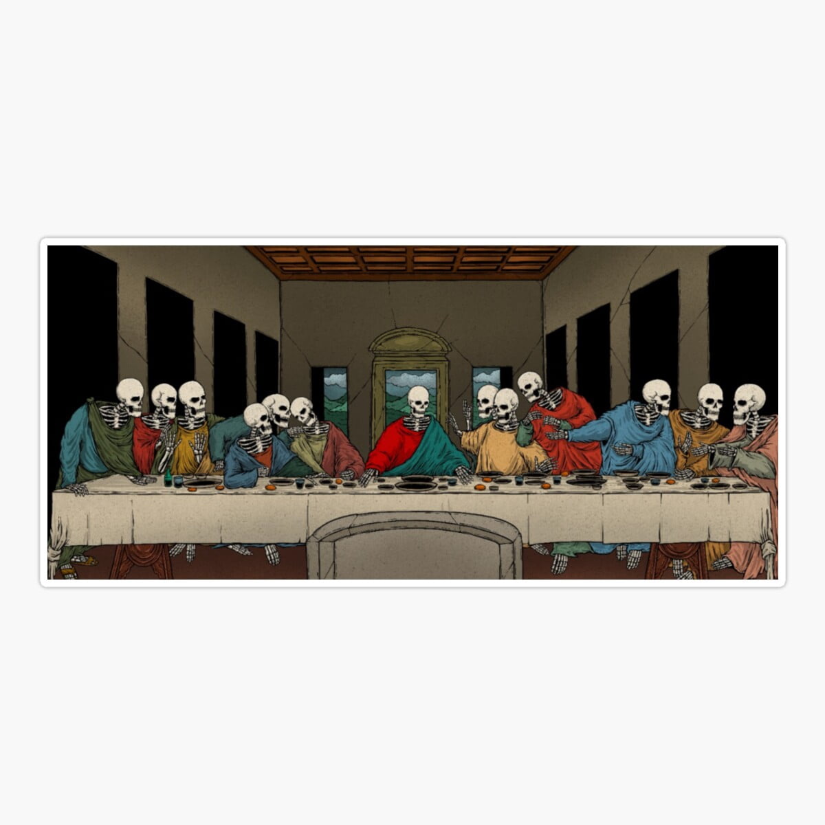 Maneki Macabre Last Supper - Clic Art Parody Er Er, Phone Decal Water ...