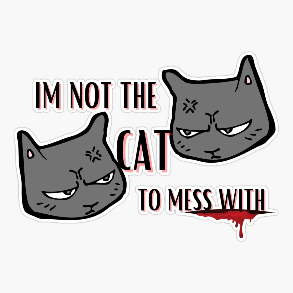 Maneki Mad Cat Sticker, Phone Decal Water Bottle Stickers Car Decals ...