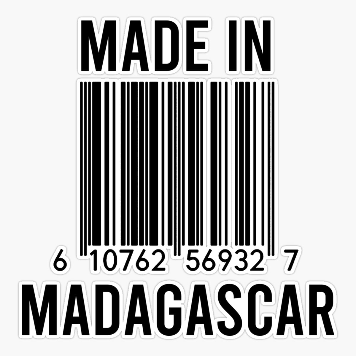 Maneki Made In Madagascar Sticker, Phone Decal Water Bottle Stickers ...