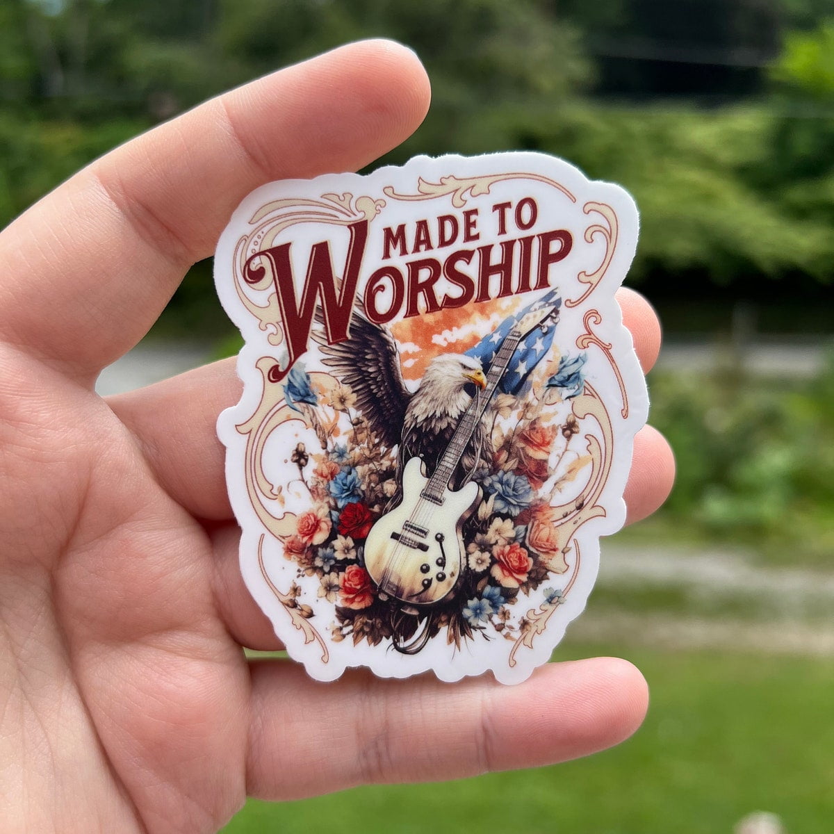 Maneki Made To Worship Sticker For Friends, , Patriotic Gift For ...