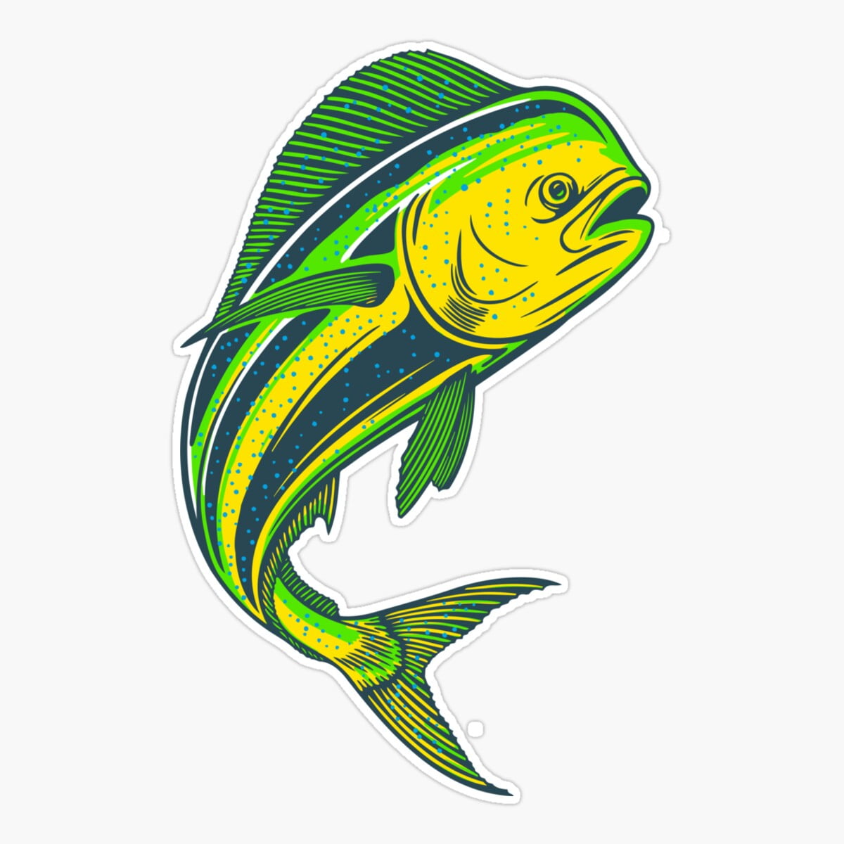 Maneki Mahi Mahi Dolphin Ish Er, Phone Decal Water Bottle Stickers Car ...