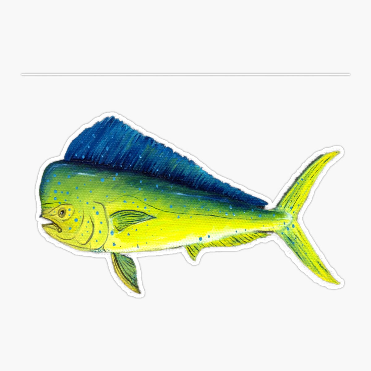 Maneki Mahi Mahi Dolphin Ish Nautical Art Er, Phone Decal Water Bottle ...