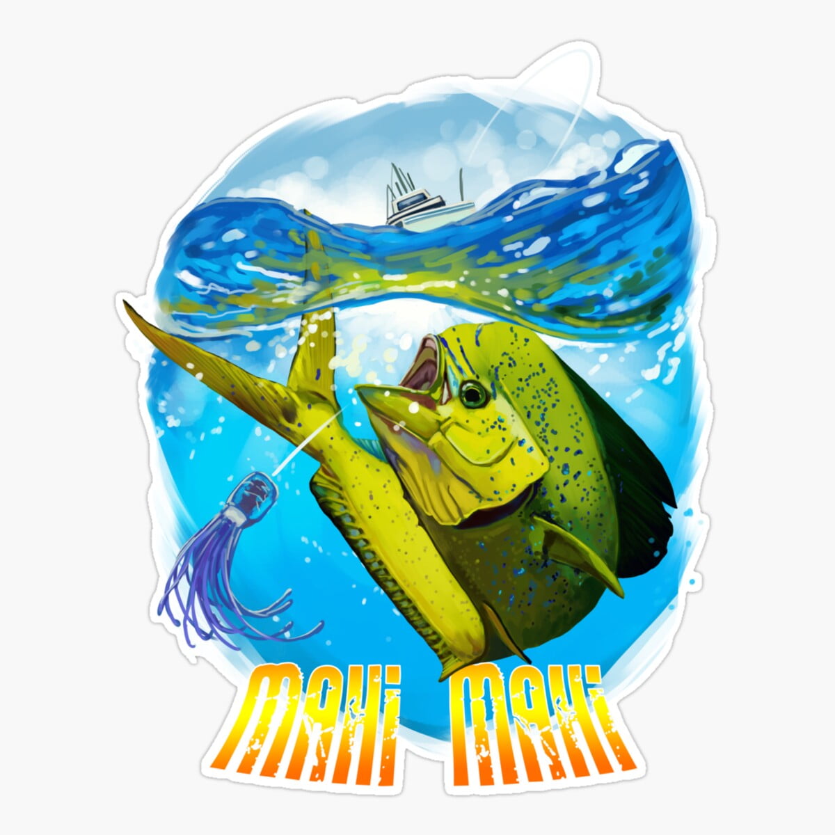 Maneki Mahi Mahi Isherman Ishing Git Usa Isherman Christmas Git Er, Phone Decal Water Bottle ...