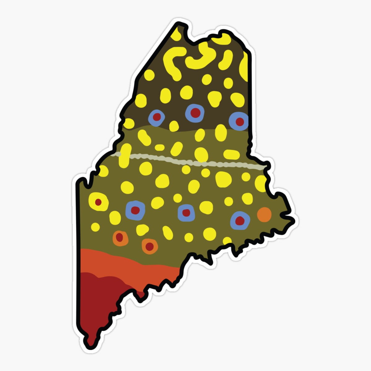 Maneki Maine State Brook Trout Skin Ly Ishing Er, Phone Decal Water ...