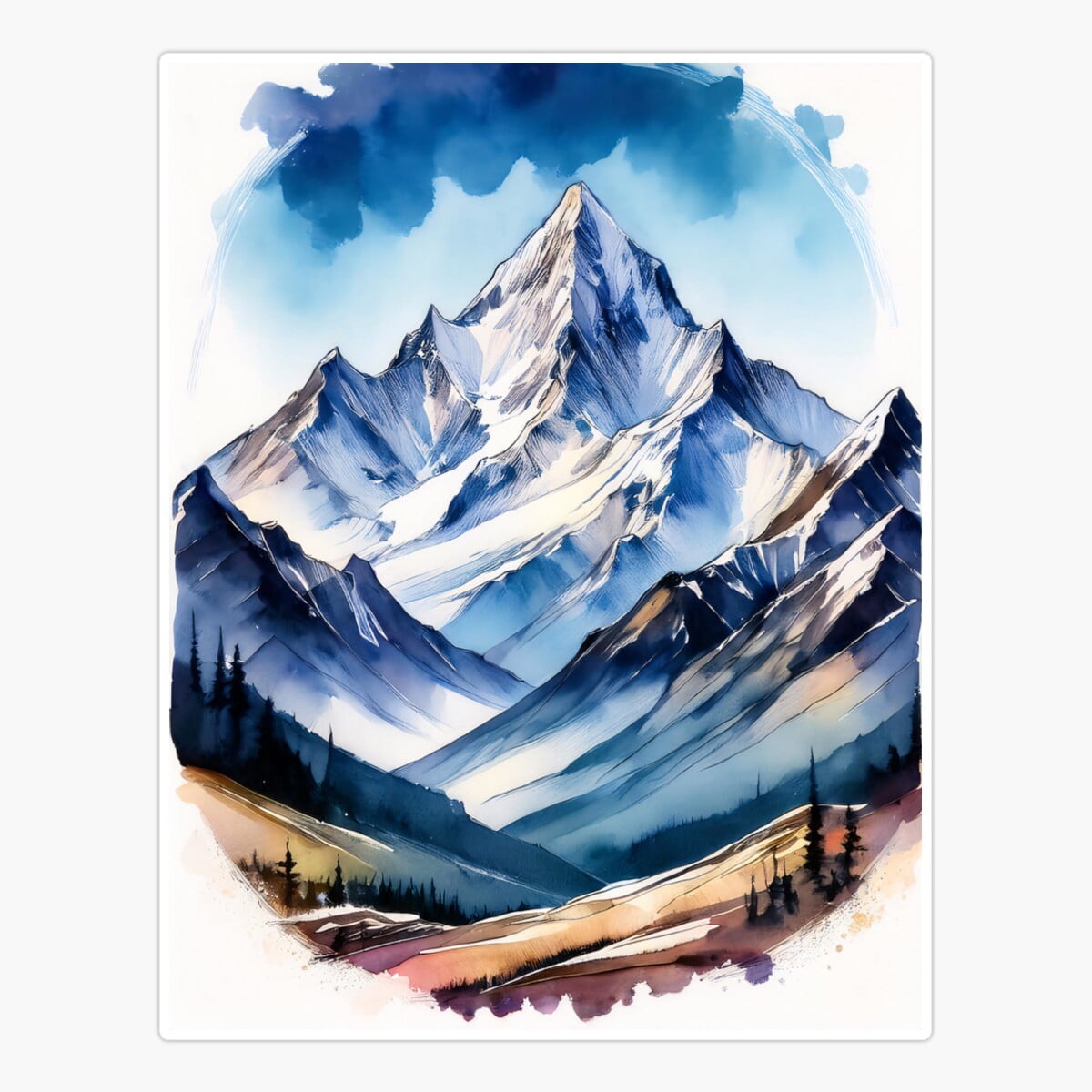 Maneki A Majestic Mountain Range With Snow-Capped Peaks Against A ...