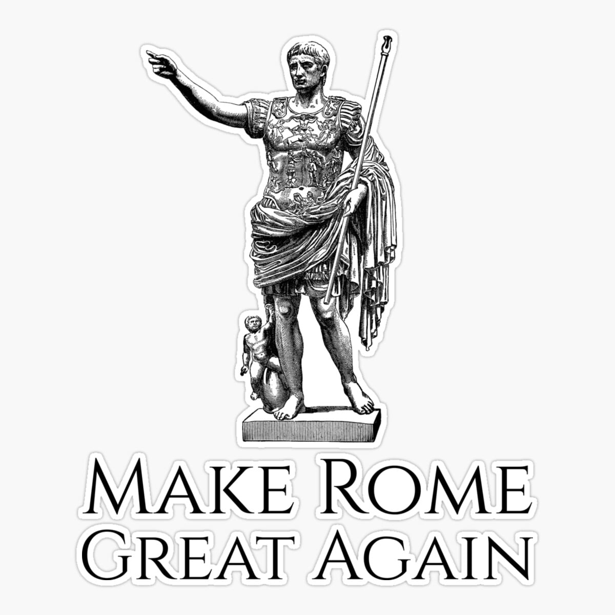 Maneki Make Rome Great Again - Augustus Of Prima Porta Er, Phone Decal ...