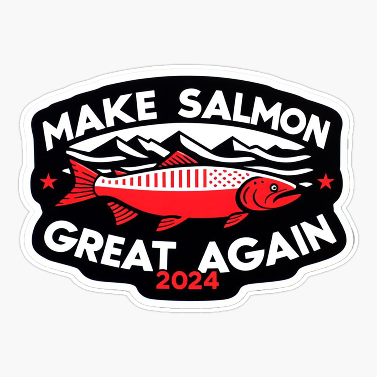 Maneki Make Salmon Great Again Er, Phone Decal Water Bottle Stickers ...