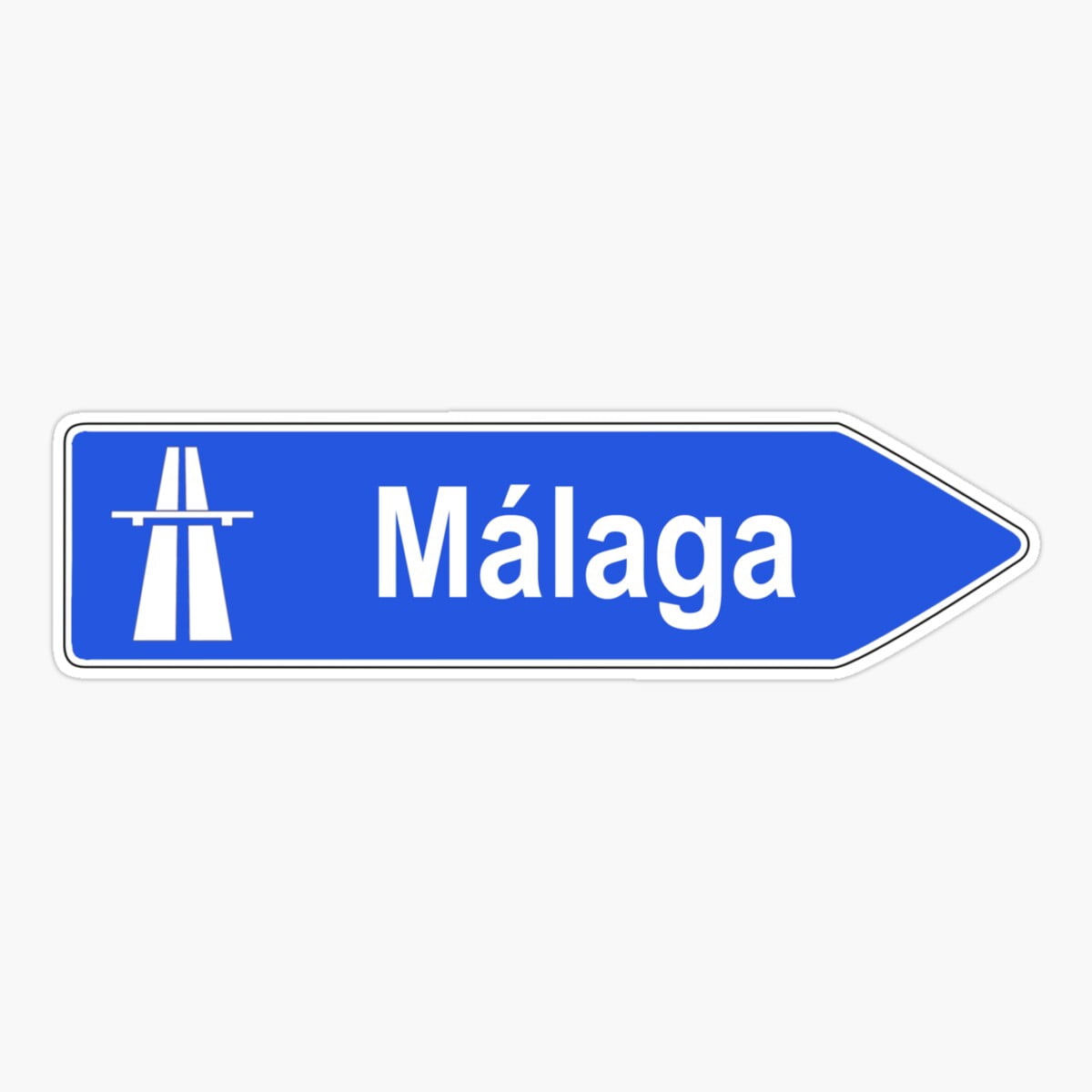 Maneki Malaga Spain Motorway Sign Sticker, Phone Decal Water Bottle ...