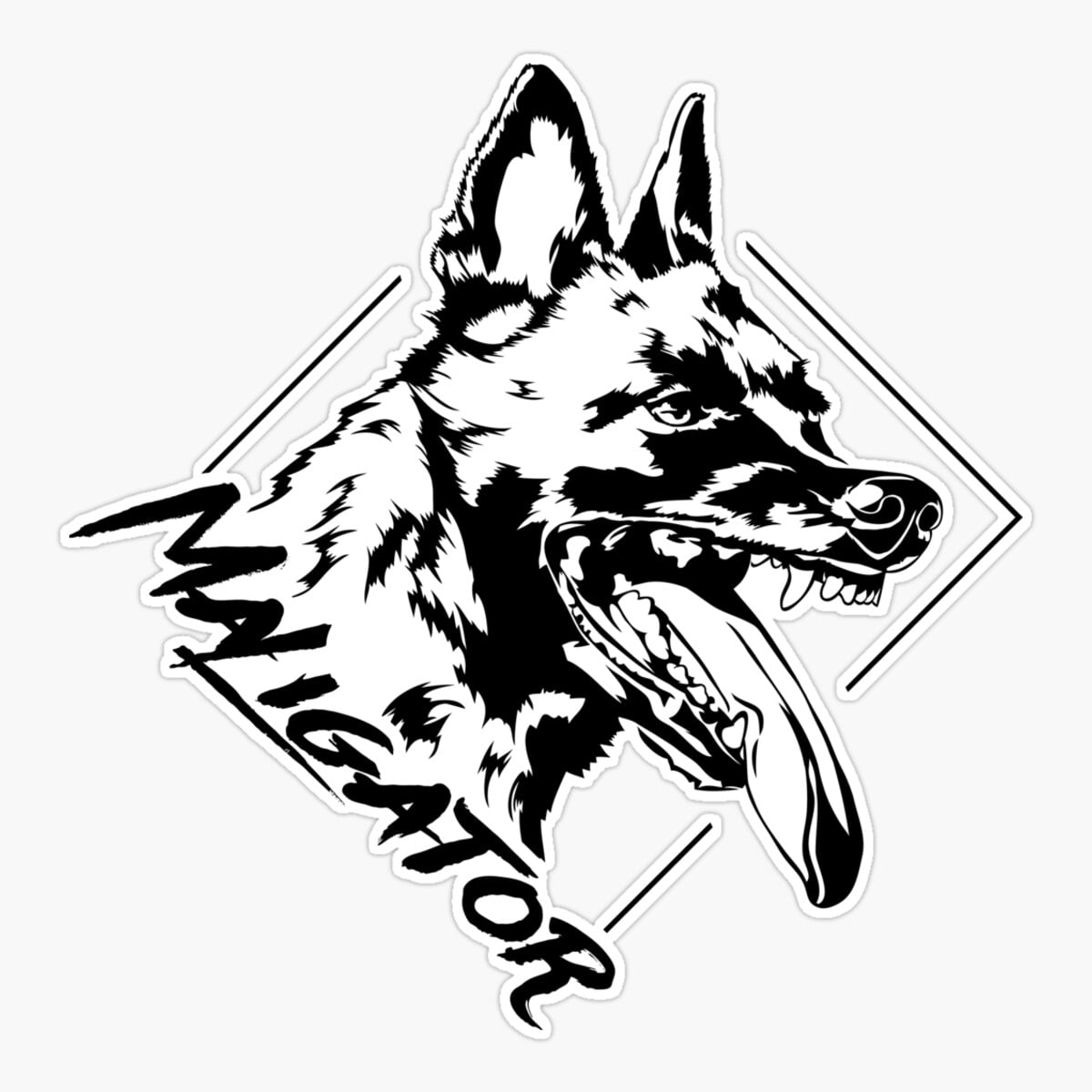 Maneki Maligator Belgian Malinois Portrait. Er, Phone Decal Water ...