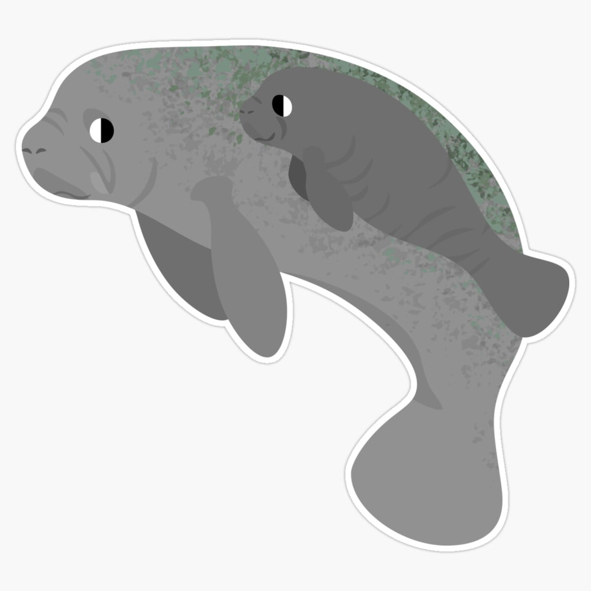 Maneki Mama Manatee And Baby Manatee Er, Phone Decal Water Bottle ...