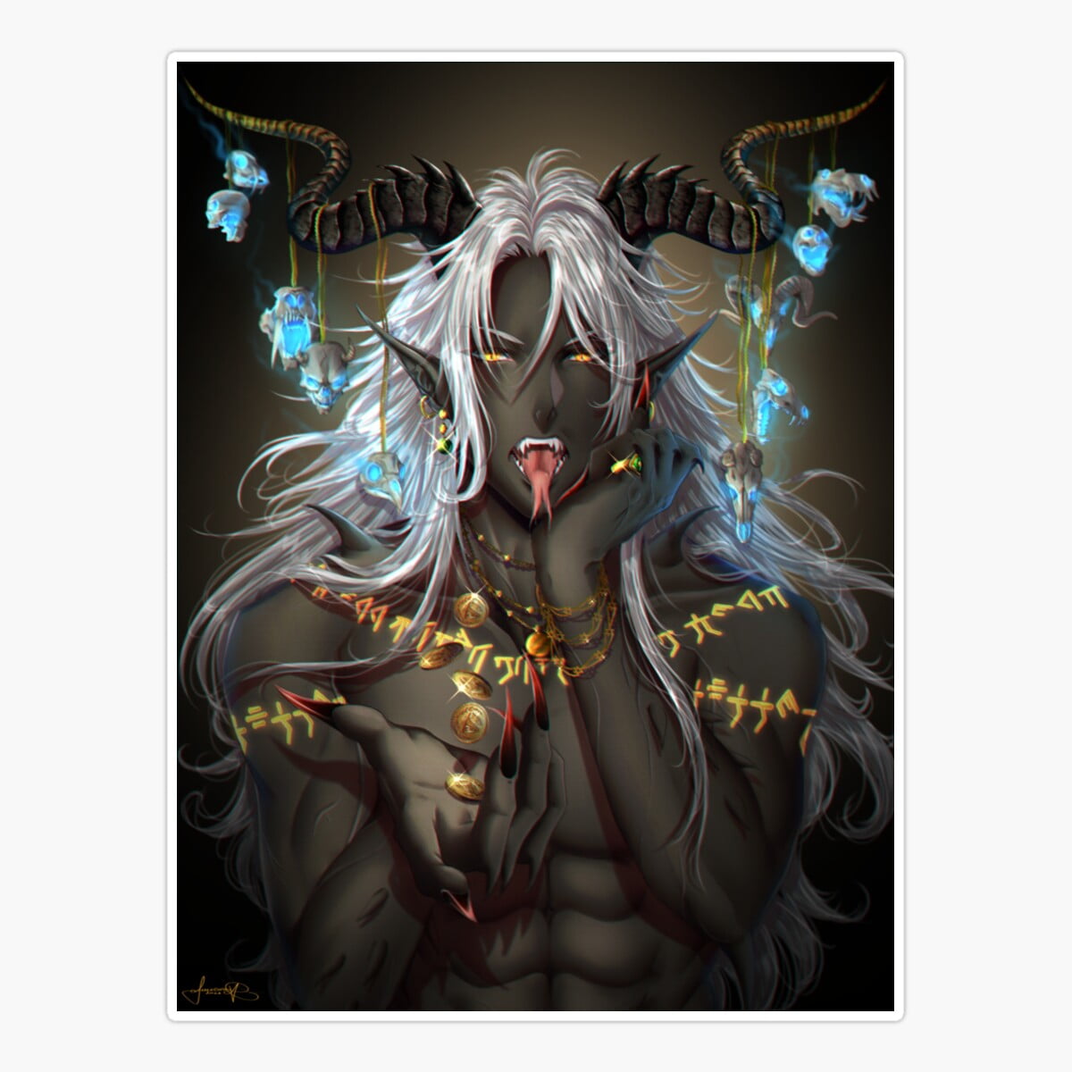 Maneki Mammon The Noble Demon Lord Er, Phone Decal Water Bottle ...