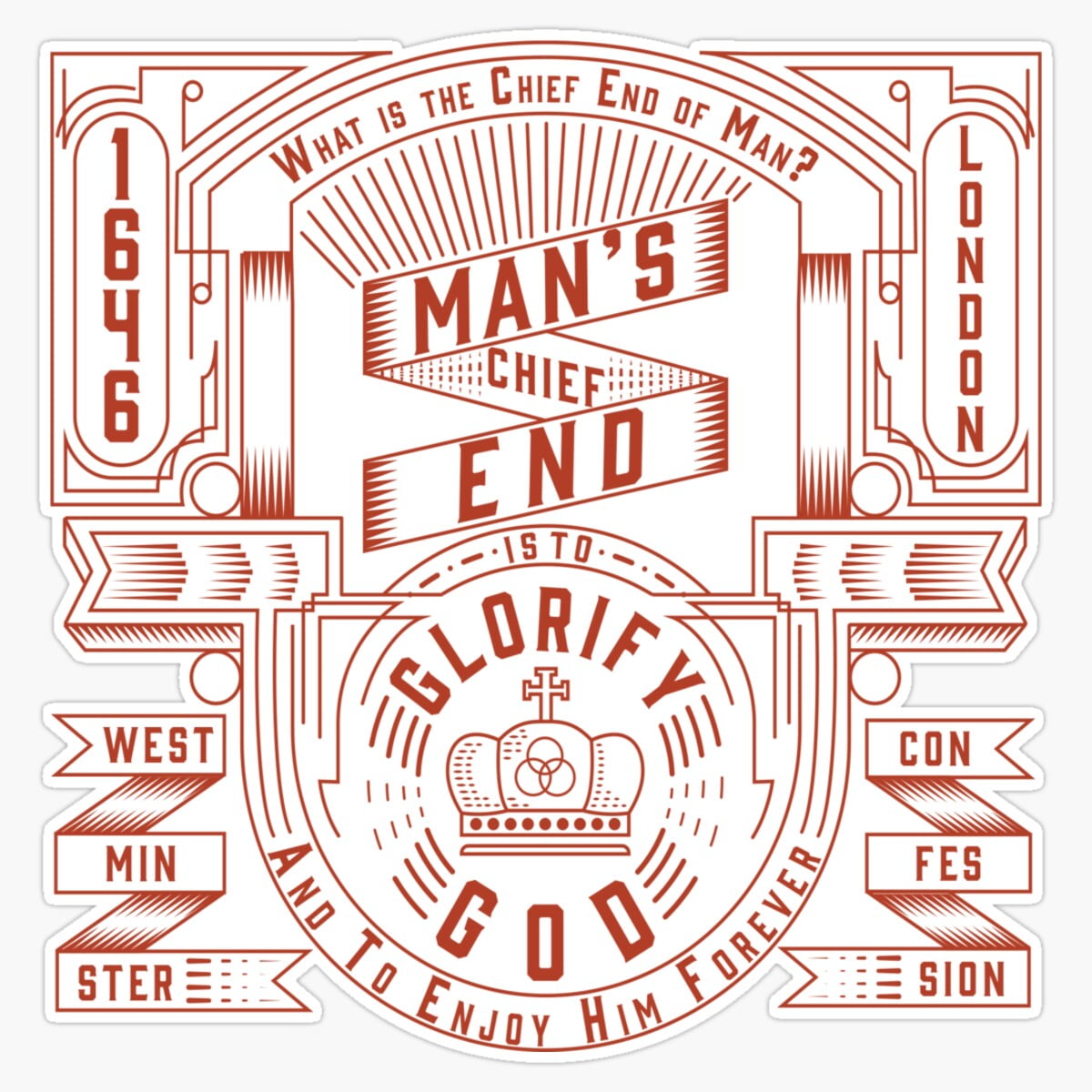 Maneki Man'S Chief End Er, Phone Decal Water Bottle Stickers Car Decals ...