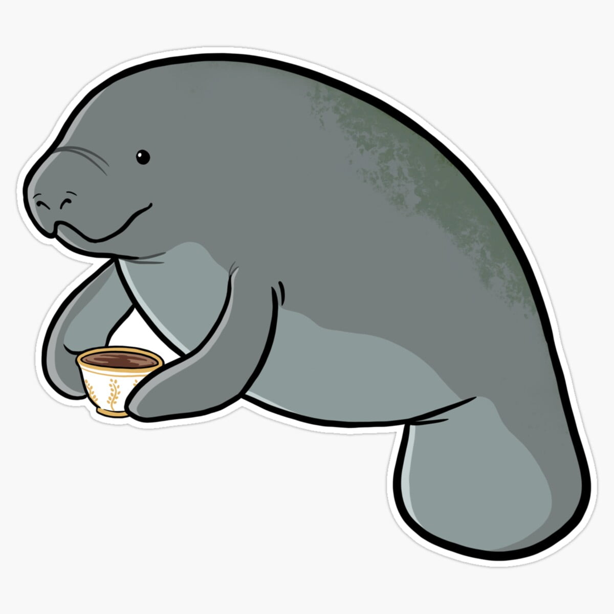 Maneki Mana-Tea Manatee! Er, Phone Decal Water Bottle Stickers Car ...