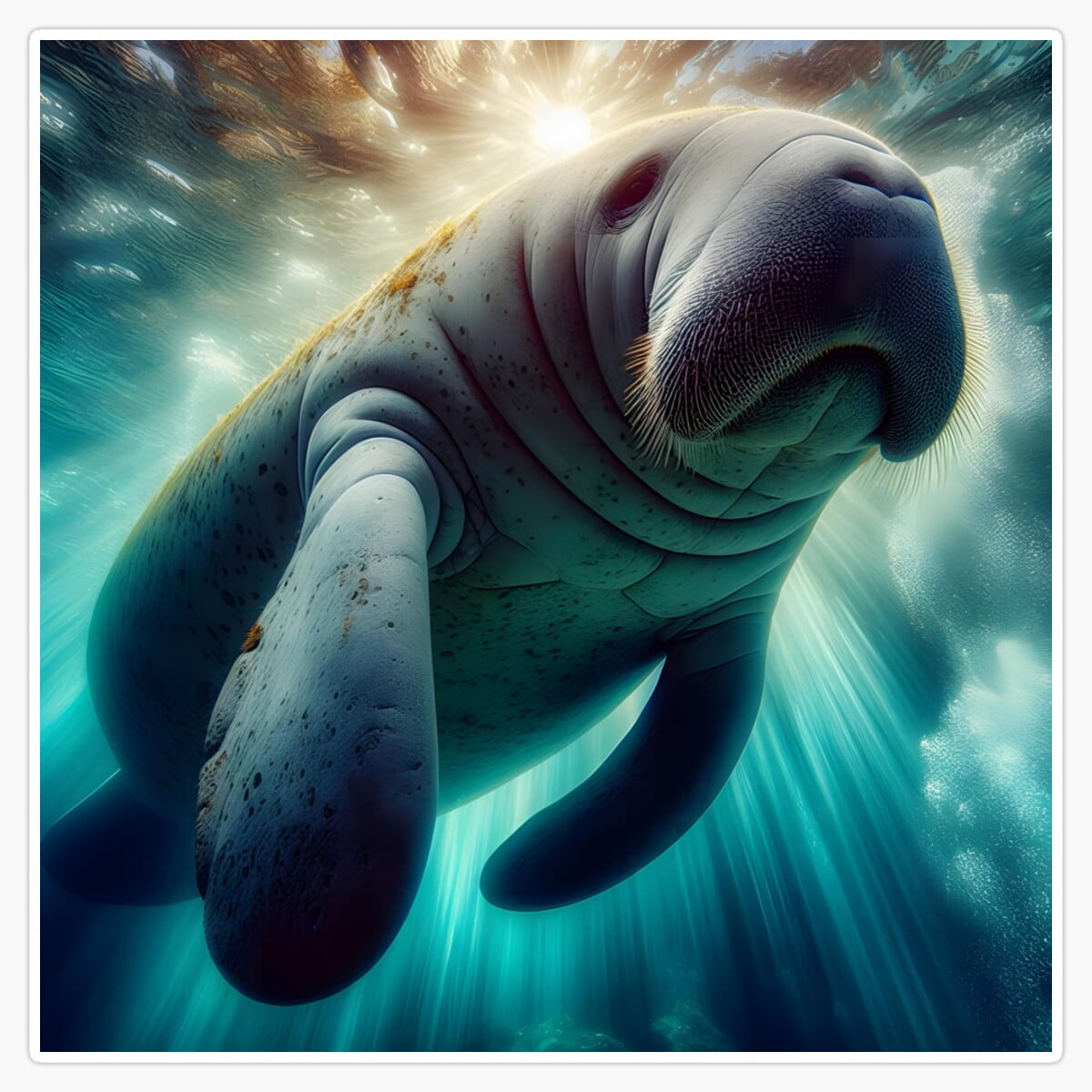 Maneki Manatee Art #15 | Manatee Lovers Er, Phone Decal Water Bottle ...