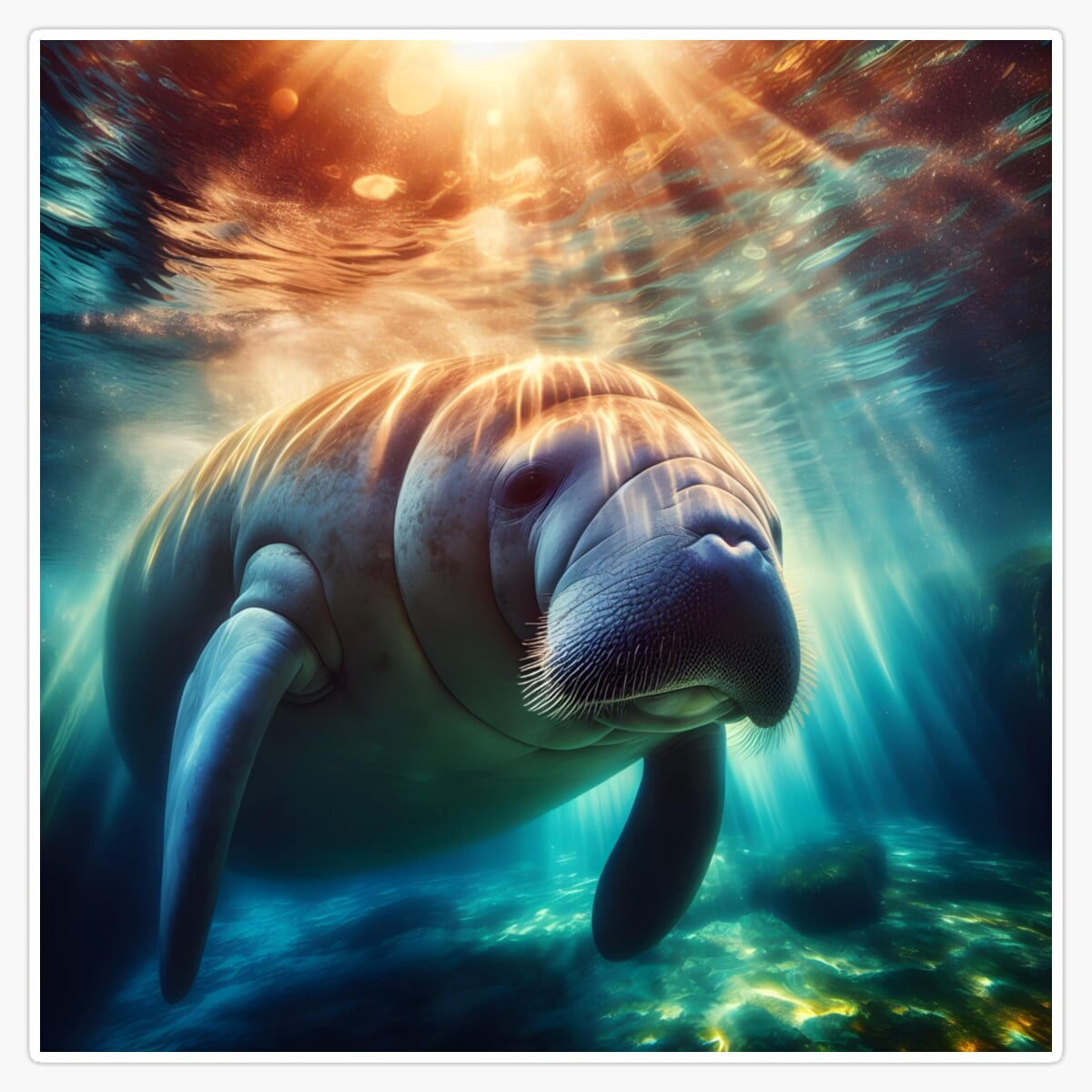 Maneki Manatee Art #18 | Manatee Lovers Er, Phone Decal Water Bottle ...