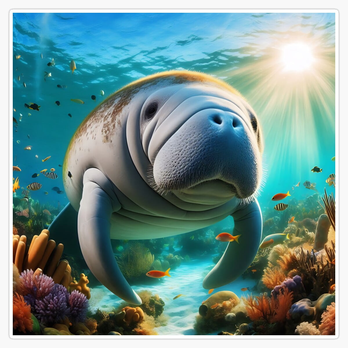 Maneki Manatee Art #20 | Manatee Lovers Er, Phone Decal Water Bottle ...