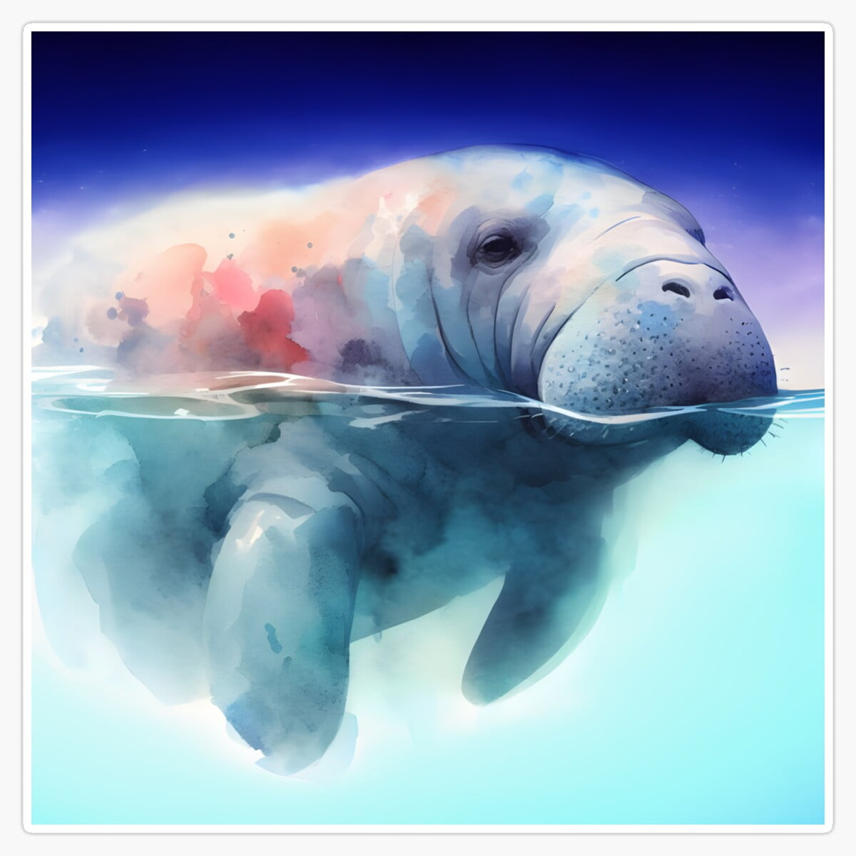 Maneki Manatee Art #6 | Manatee Lovers Er, Phone Decal Water Bottle ...