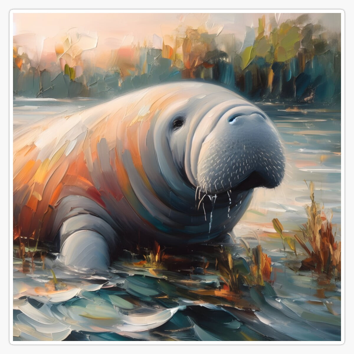 Maneki Manatee Art #7 | Manatee Lovers Er, Phone Decal Water Bottle ...