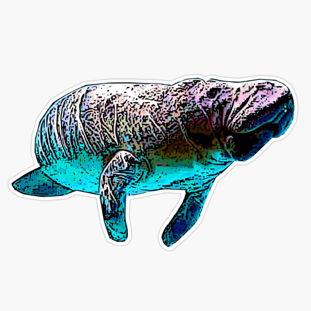 Maneki Manatee Pop Art - Colorful Manatee - Fl Sea Cow - Florida ...