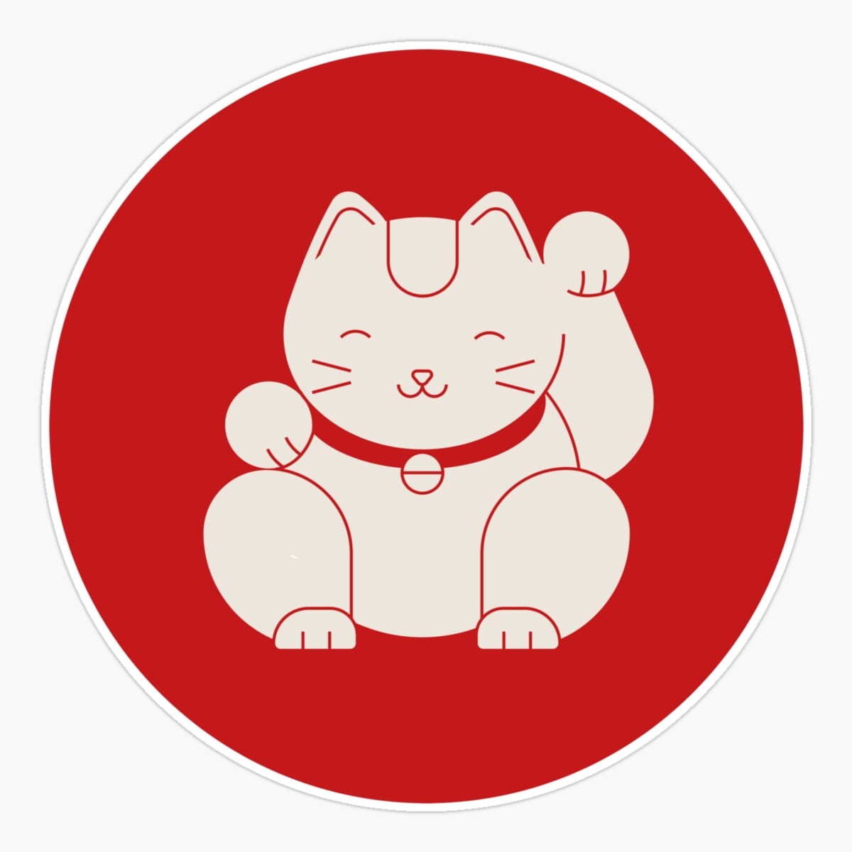 Maneki Maneki Neko Japanese Symbol Clic Sticker, Phone Decal Water ...