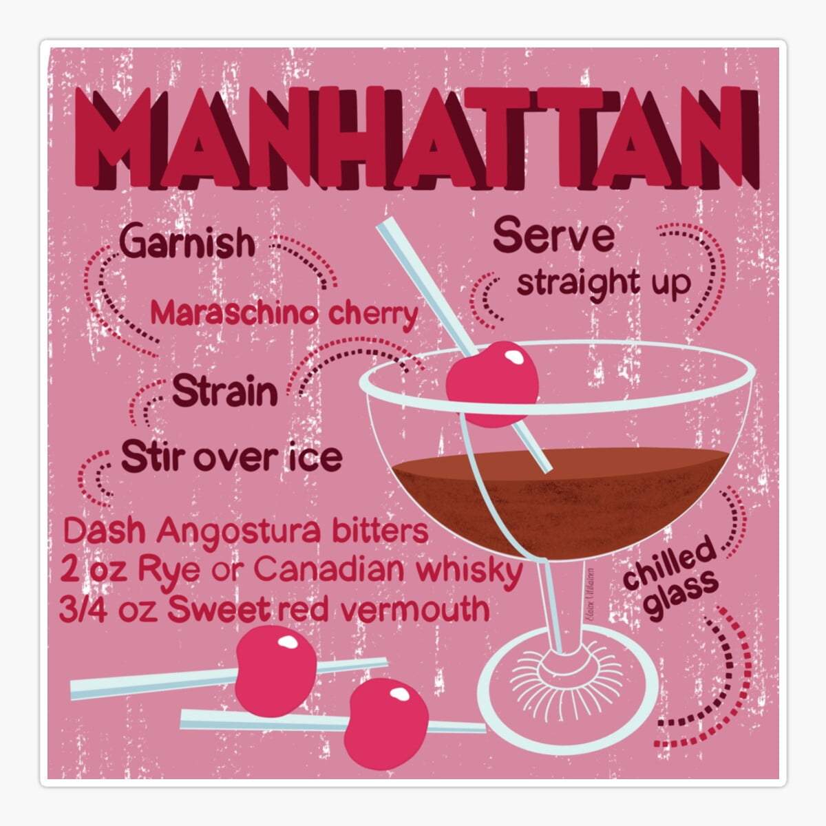 Maneki Manhattan Sticker, Phone Decal Water Bottle Stickers Car Decals ...